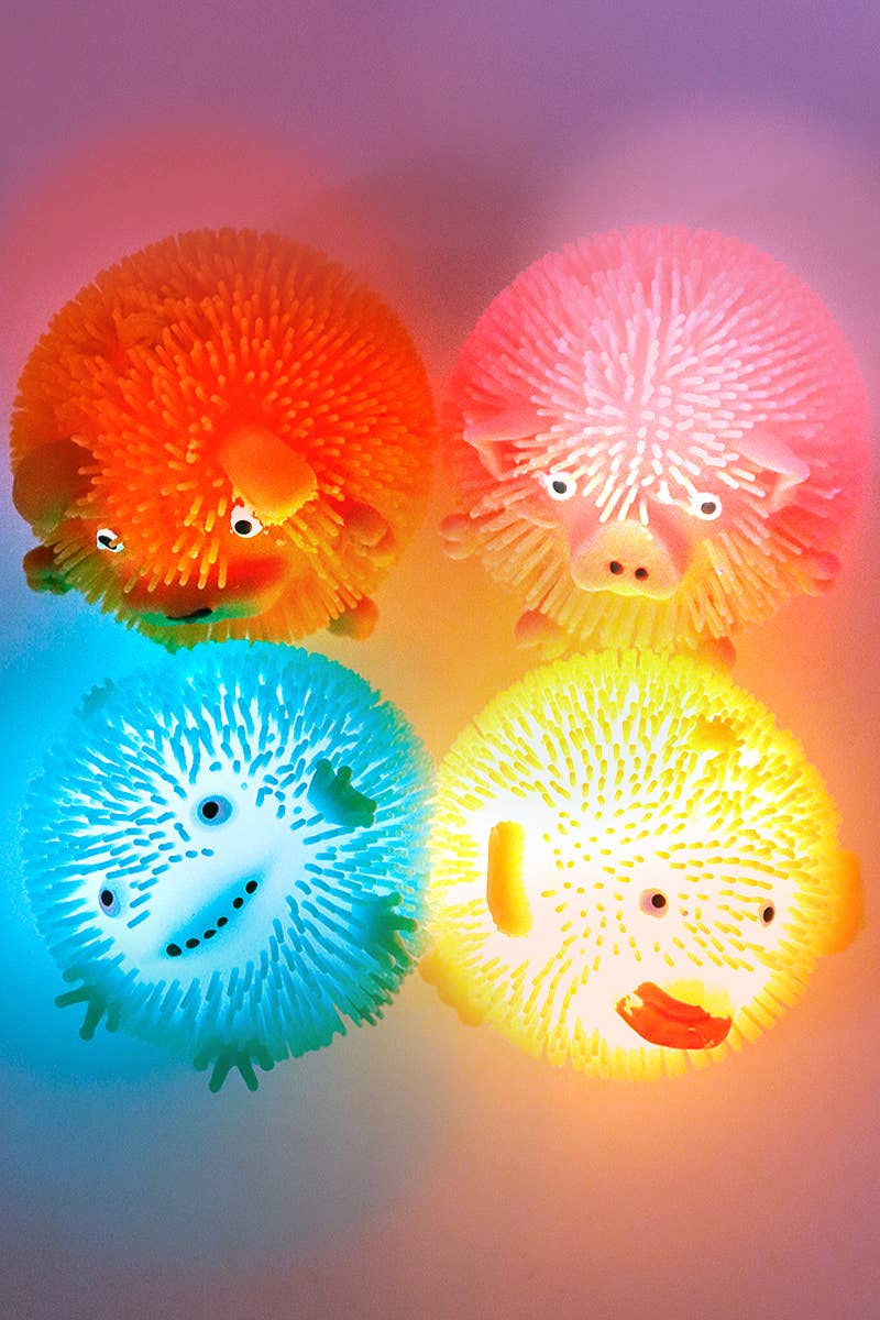 Spiky Puffer Animal LED Light-Up Squishy Ball – Squirrelly Mama